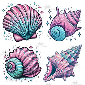 Preppy Tropical Seashell Clipart PNG Pastel Seashell Graphics ...