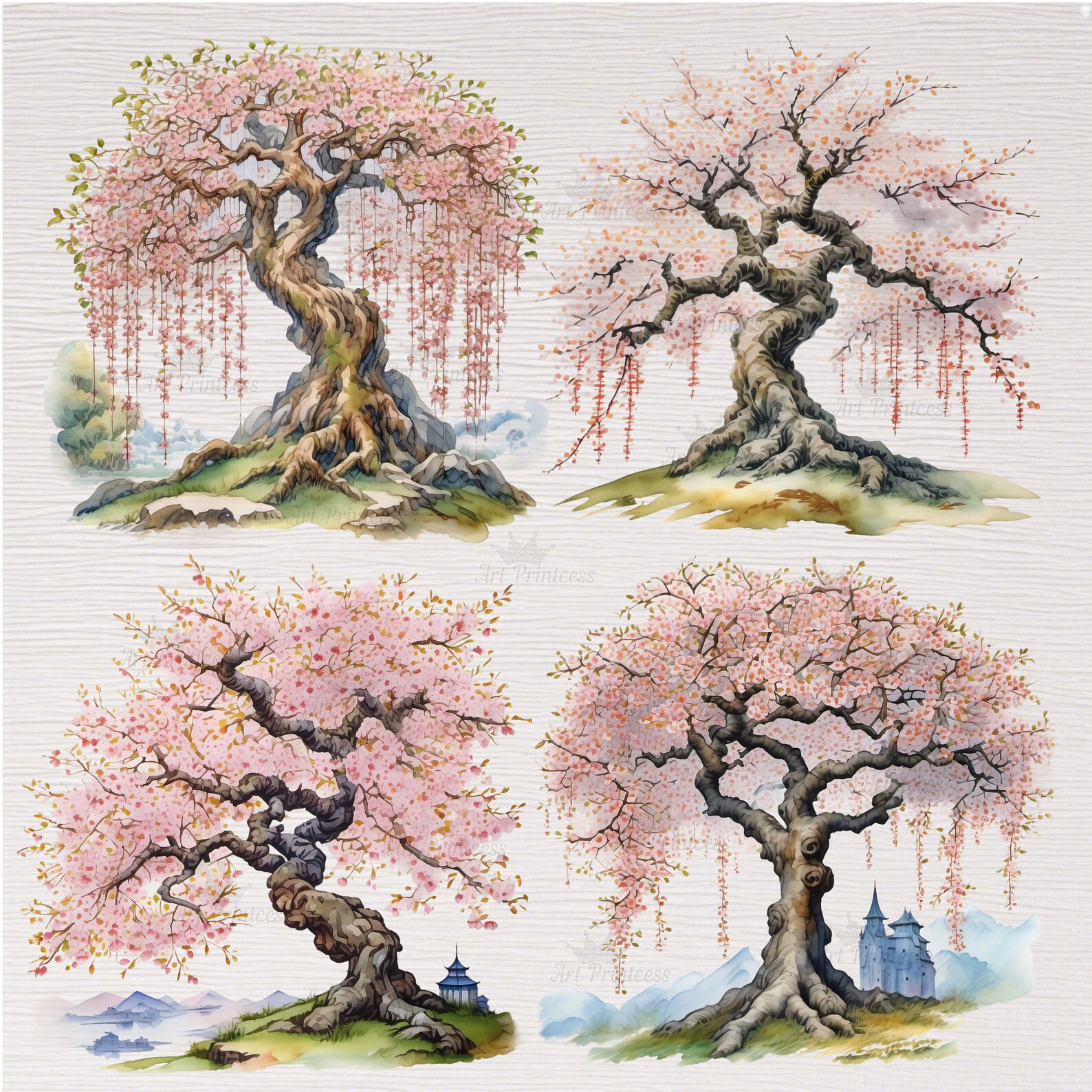 Sakura Clipart PNG Sakura Tree Sakura Branch Sakura Flower Watercolor ...