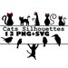 Trendy Cats on Washing Line Silhouette Clipart PNG SVG Bundle Funny Cat ...