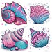 Preppy Tropical Seashell Clipart PNG Pastel Seashell Graphics ...