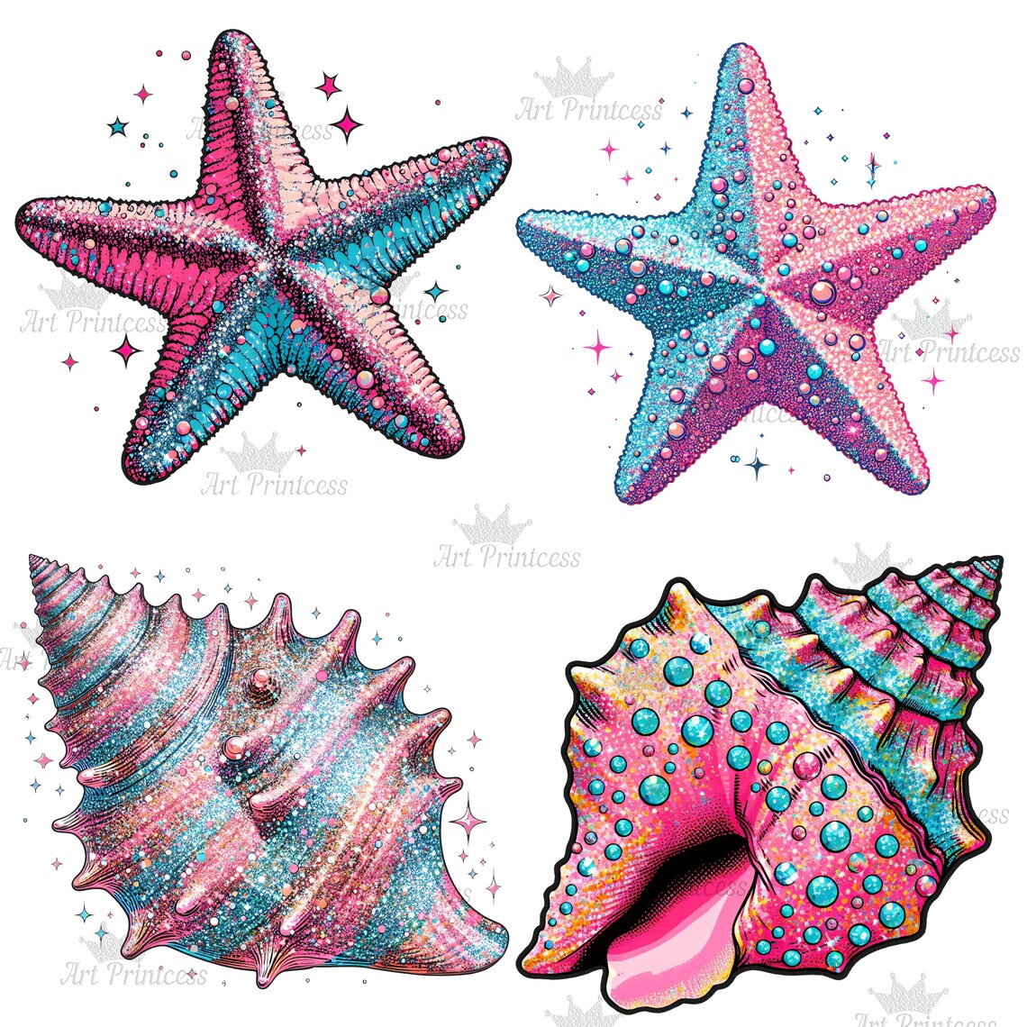 Preppy Tropical Seashell Clipart PNG Pastel Seashell Graphics ...