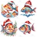 Christmas Fish Clipart PNG Fish in Christmas Hat Clipart Nautical ...