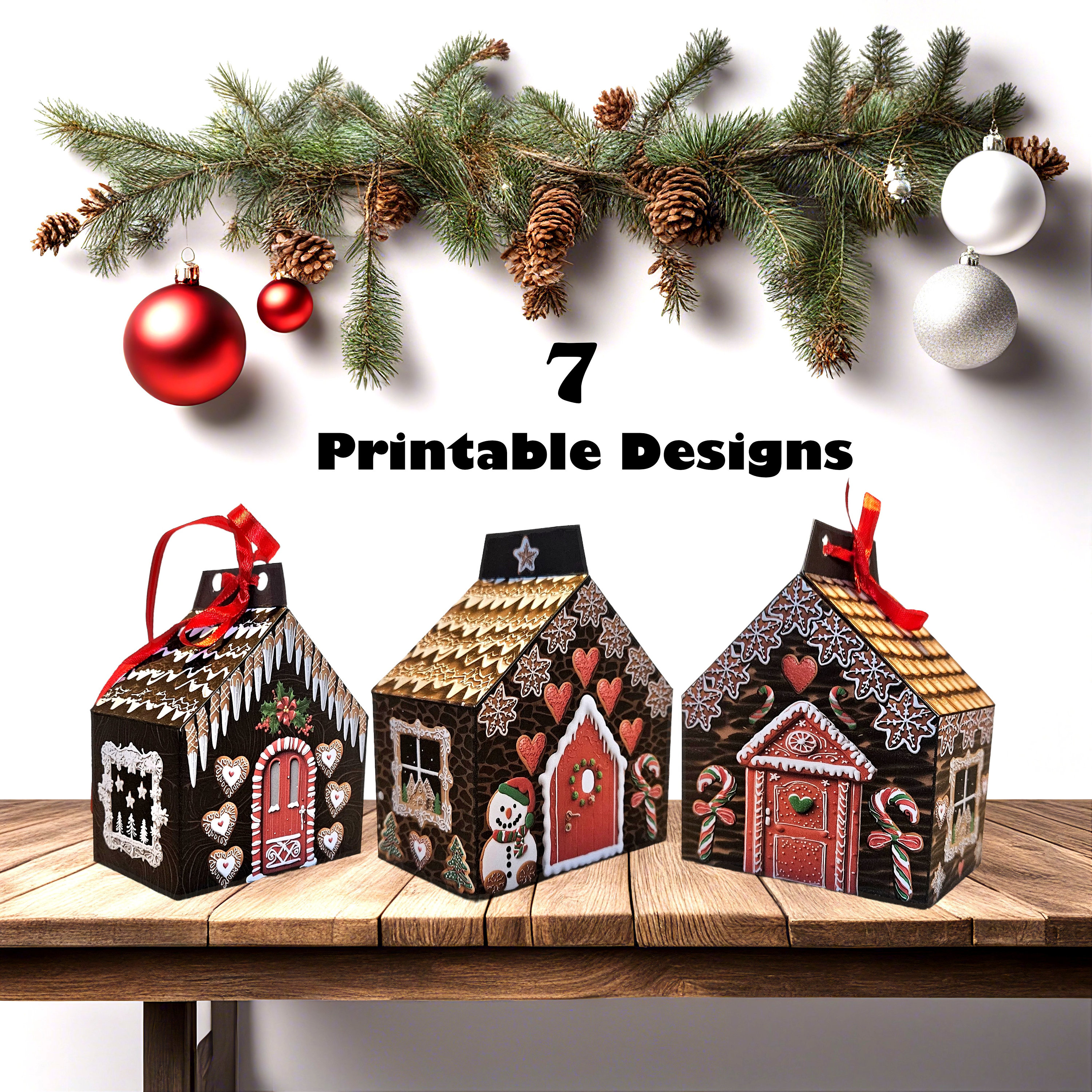 Printable Gingerbread House Paper Candy Box Template Christmas - Etsy