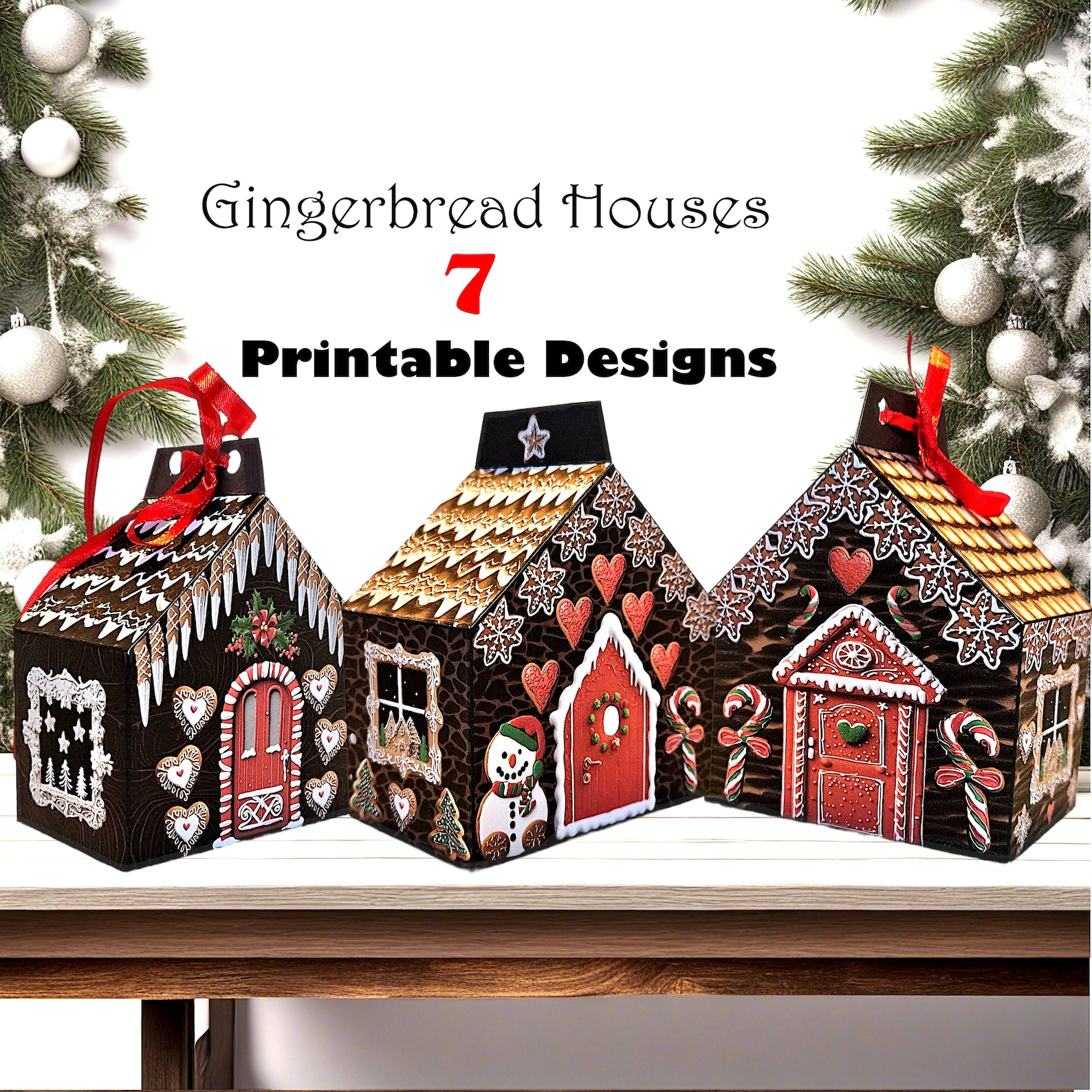 Printable Gingerbread House Paper Candy Box Template Christmas House ...