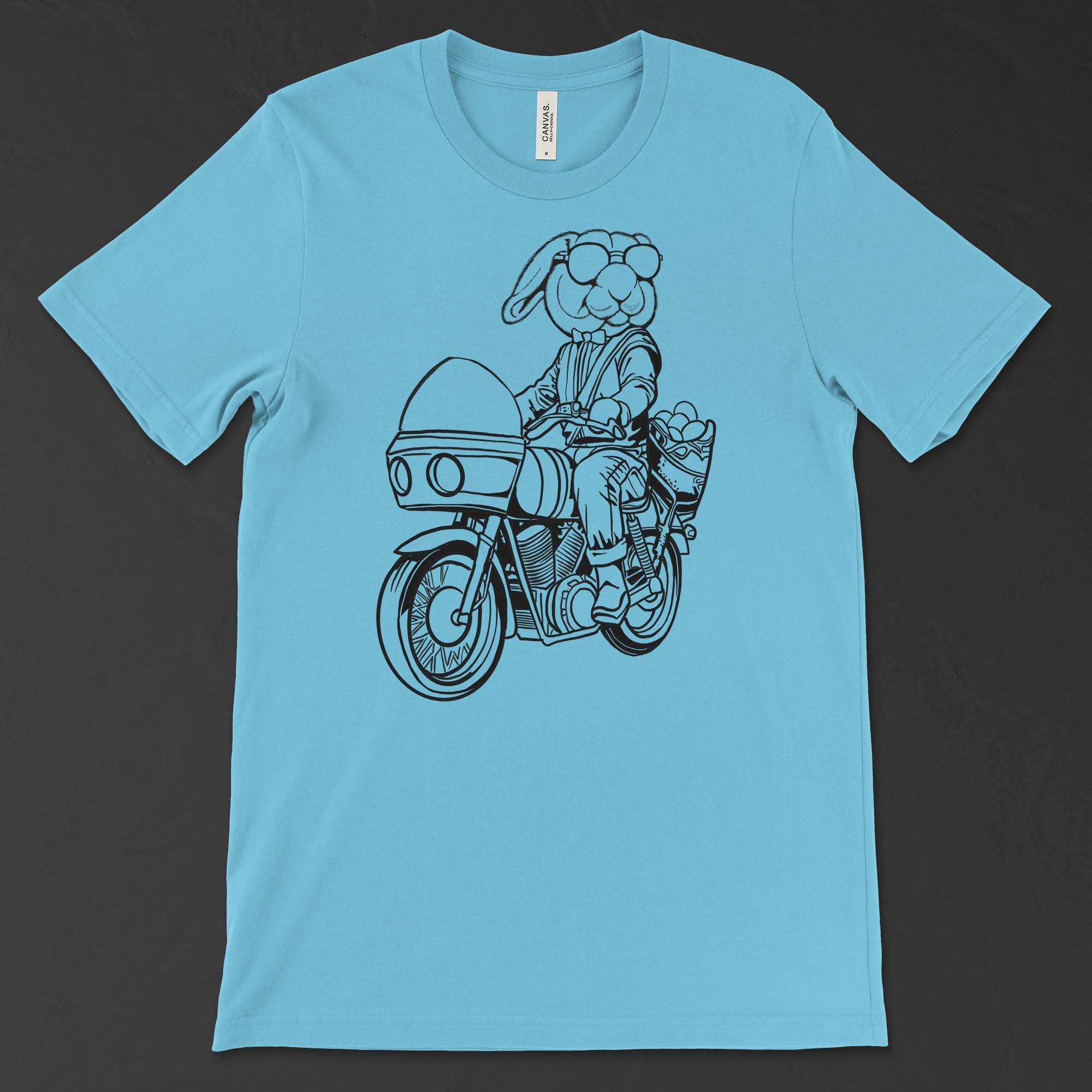 Easter Bunny on a Motorcycle T-shirt, Bunny on a Bike Shirt, Rabbit on ...