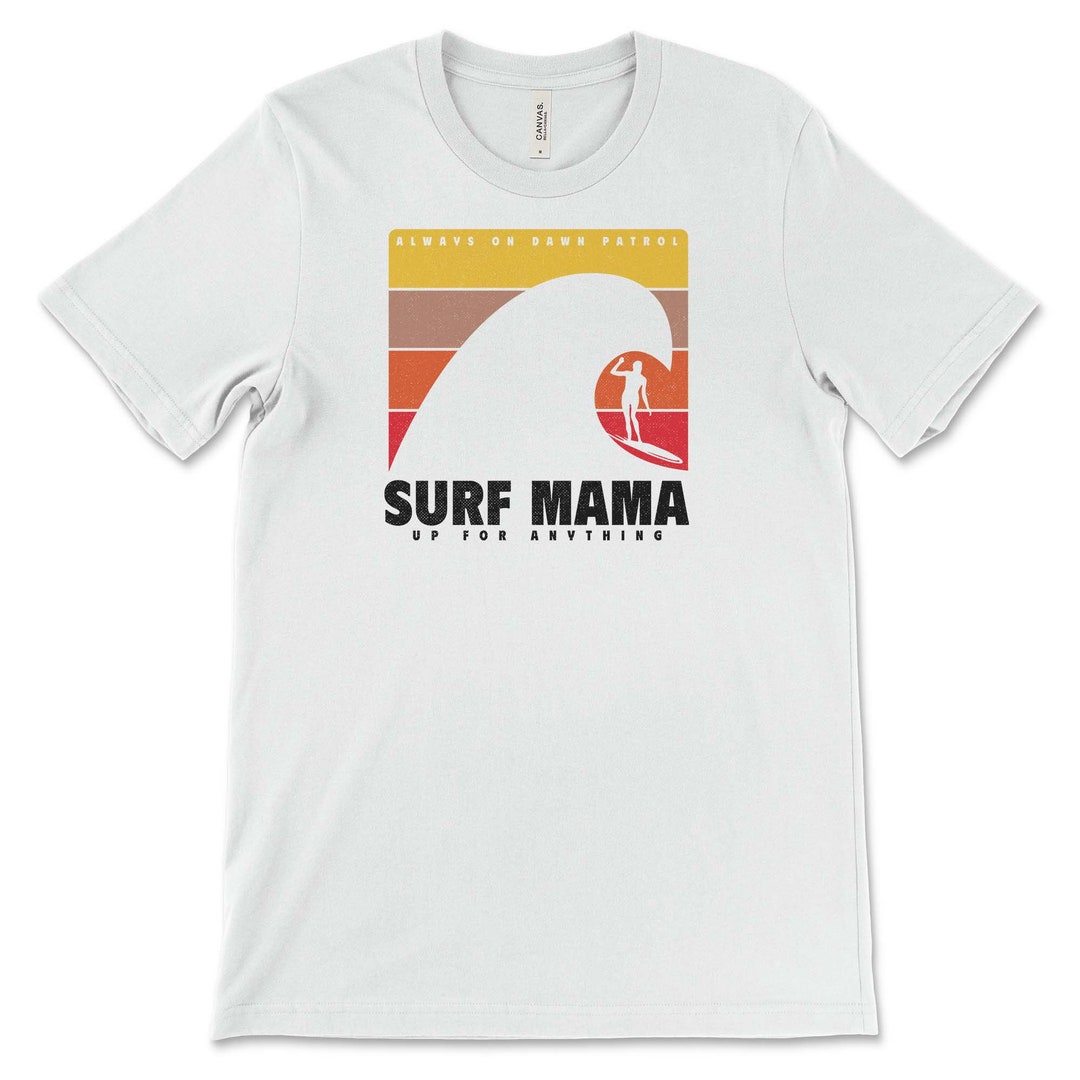 Surf Mama Big Wave T-shirt, Retro Wave Surf Mom Shirt, Surfing Mom Wave ...