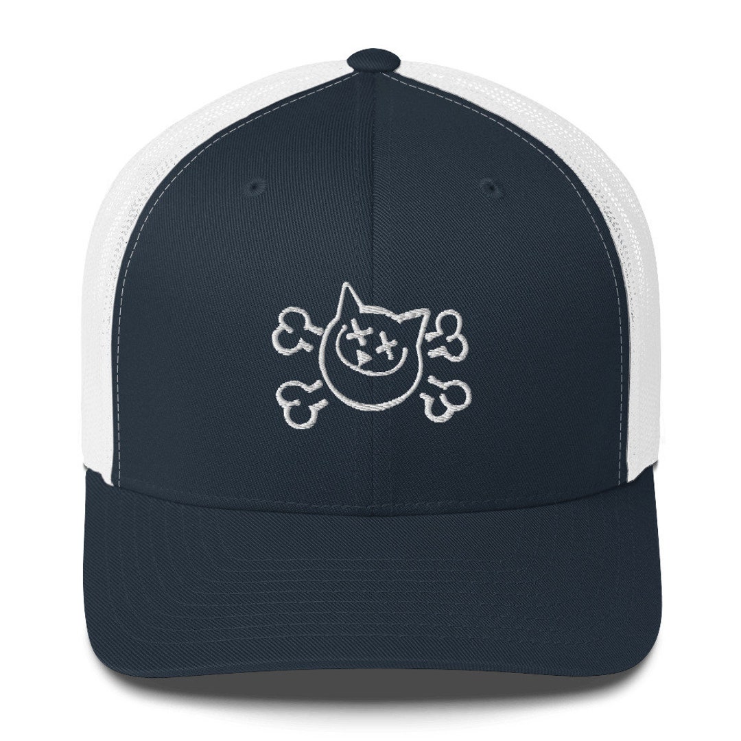 Cat Trucker Hat, Embroidered Graffiti Cat Netback Hat, Embroidered ...