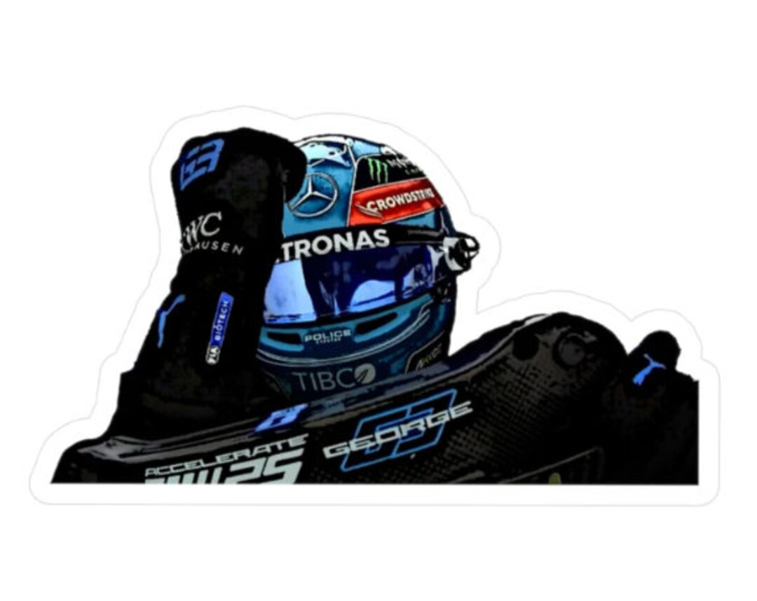 George Russell Mercedes Formula 1 Sticker Gift F1 Art Suit Kiss-cut ...