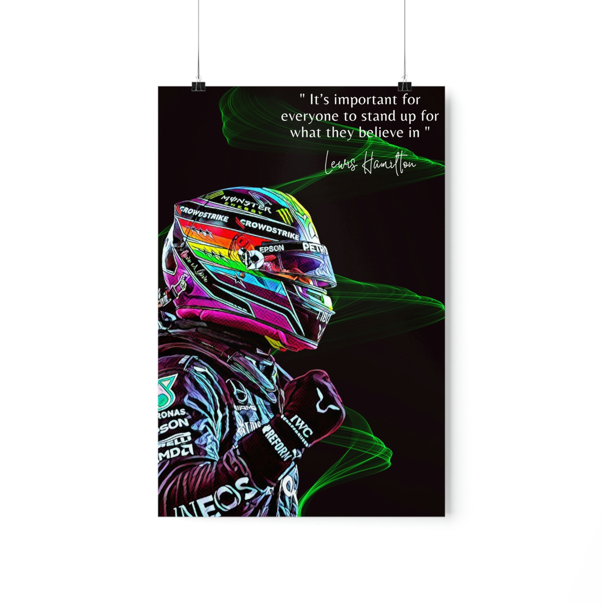 Lewis Hamilton Inspiring Quotes Poster Mercedes Formula 1 / Gift F1 ...