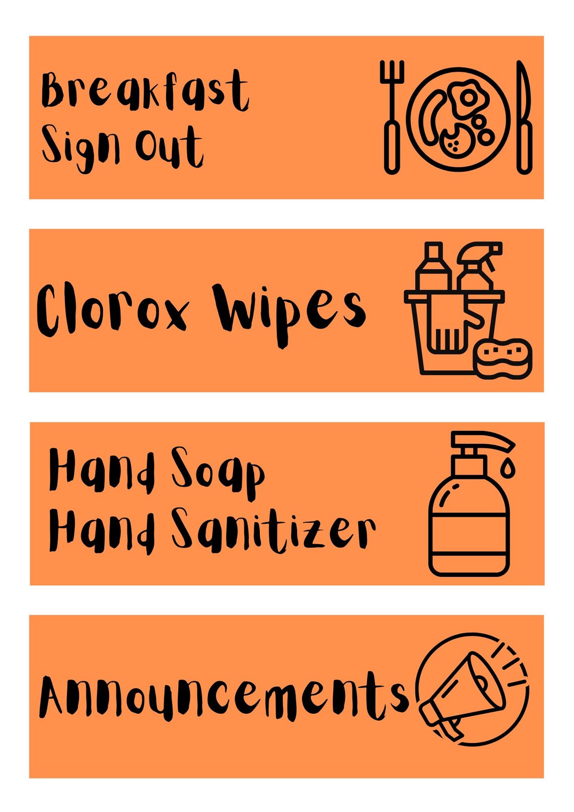 Classroom Labels With Icons - Etsy