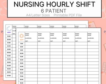 Nurse Hourly To-do Planner, 3 Patient Medication, Nursing Shift Planner ...