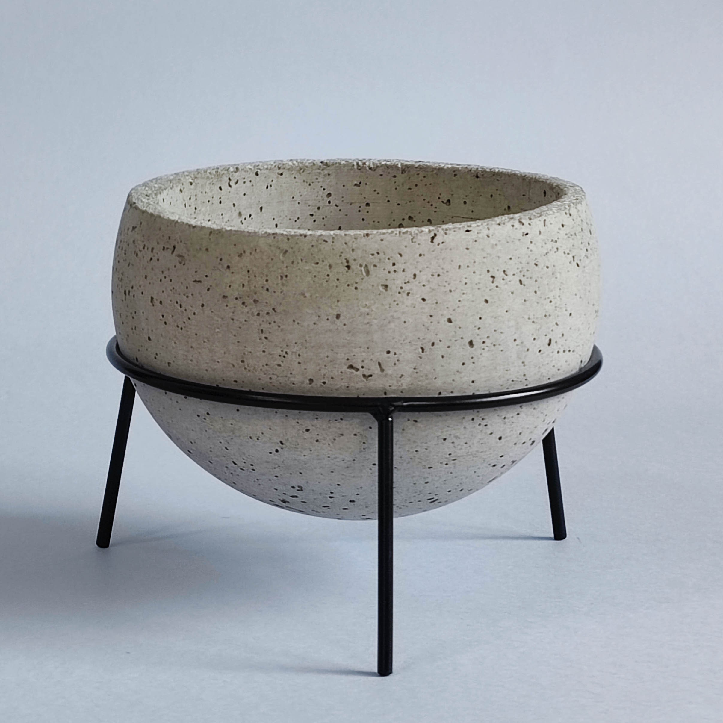 Concrete Sphere on Steel Stand – Modern Indoor Planter - Etsy