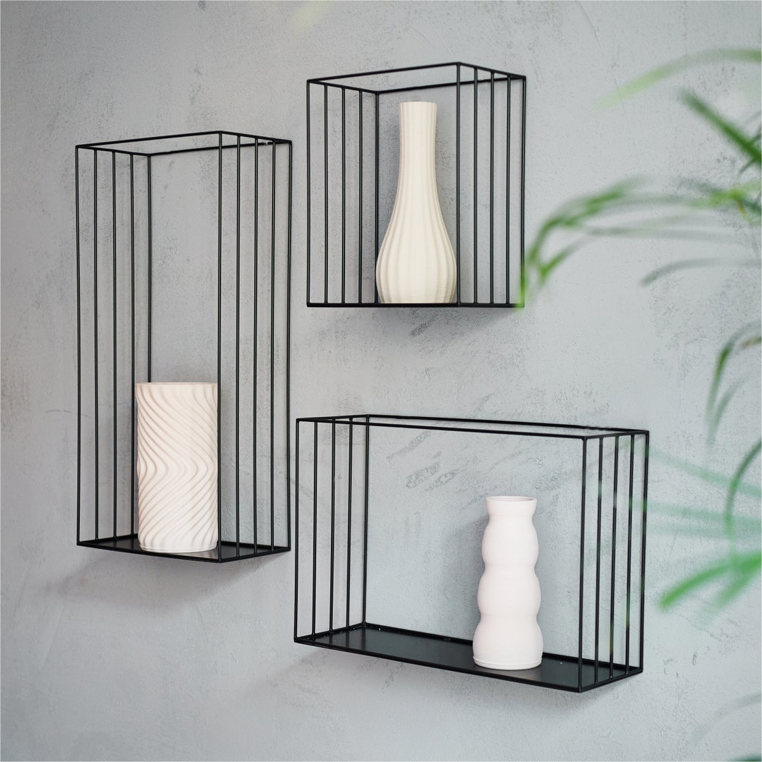 Industrial Loft Black Metal Shelves - Etsy