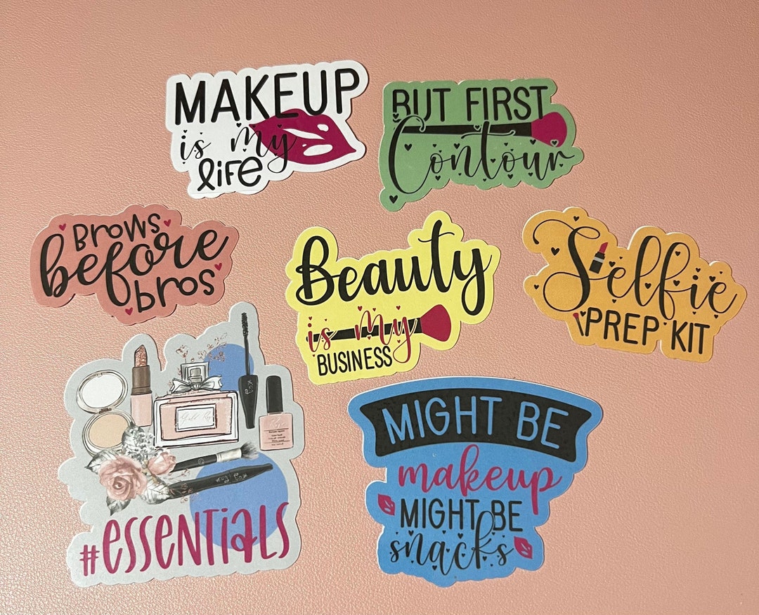 Makeup Themed Sticker Pack - Etsy