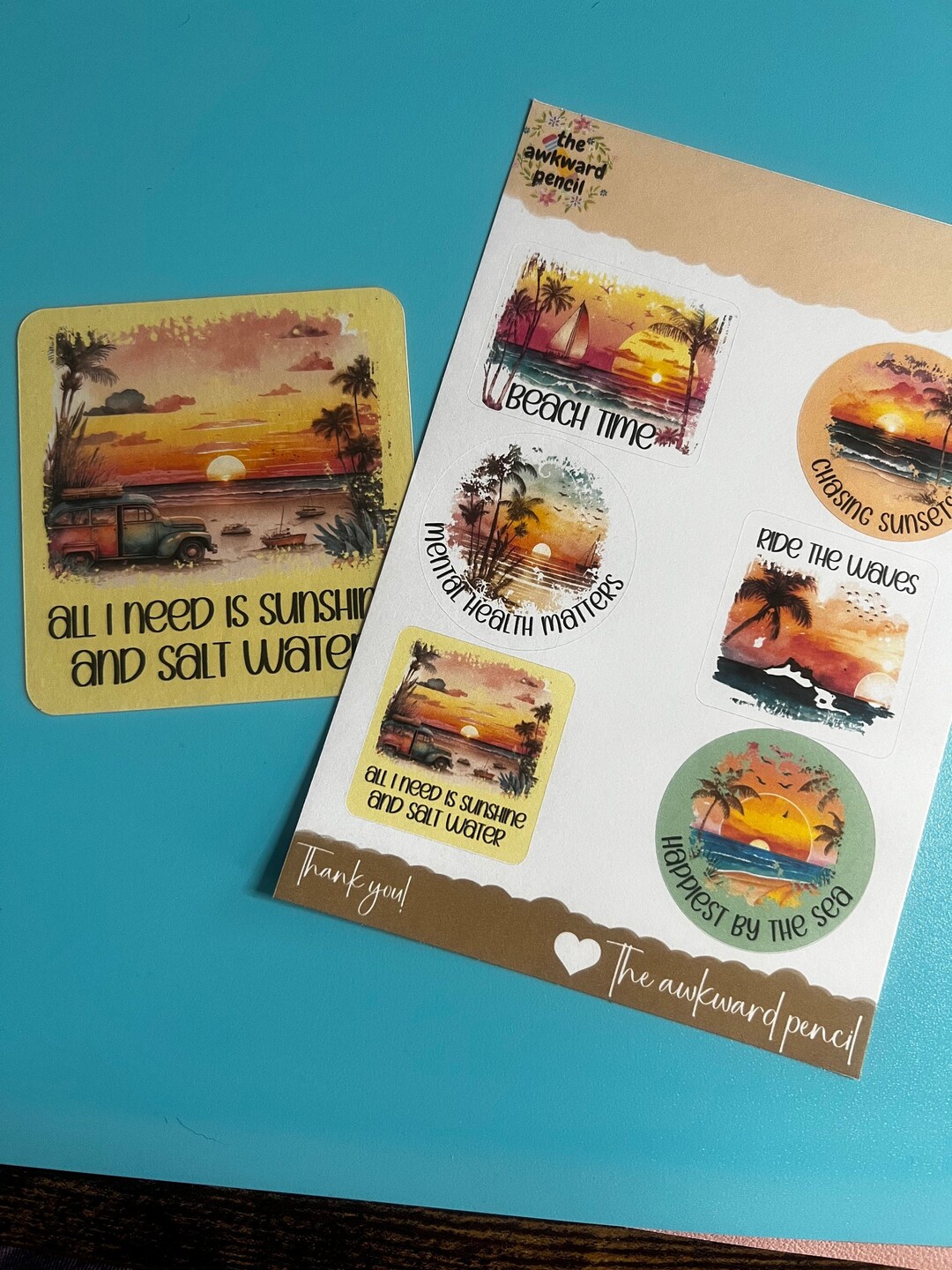 Beach Time Sticker Pack - Etsy