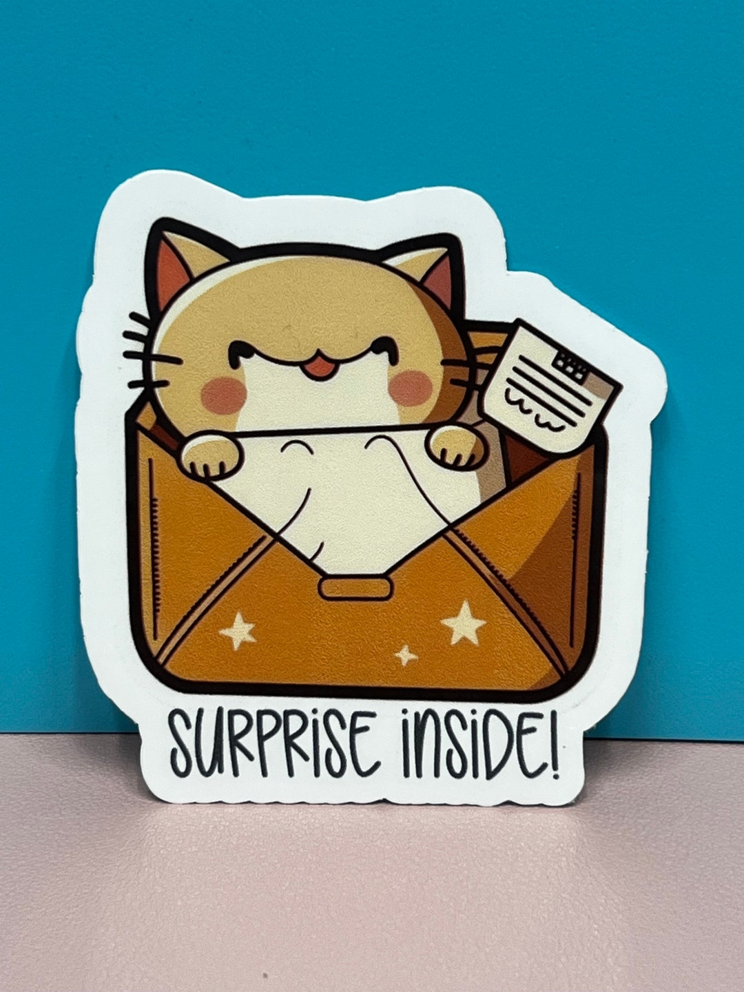 Surprise Inside. Fun Cure Cat Sticker. - Etsy