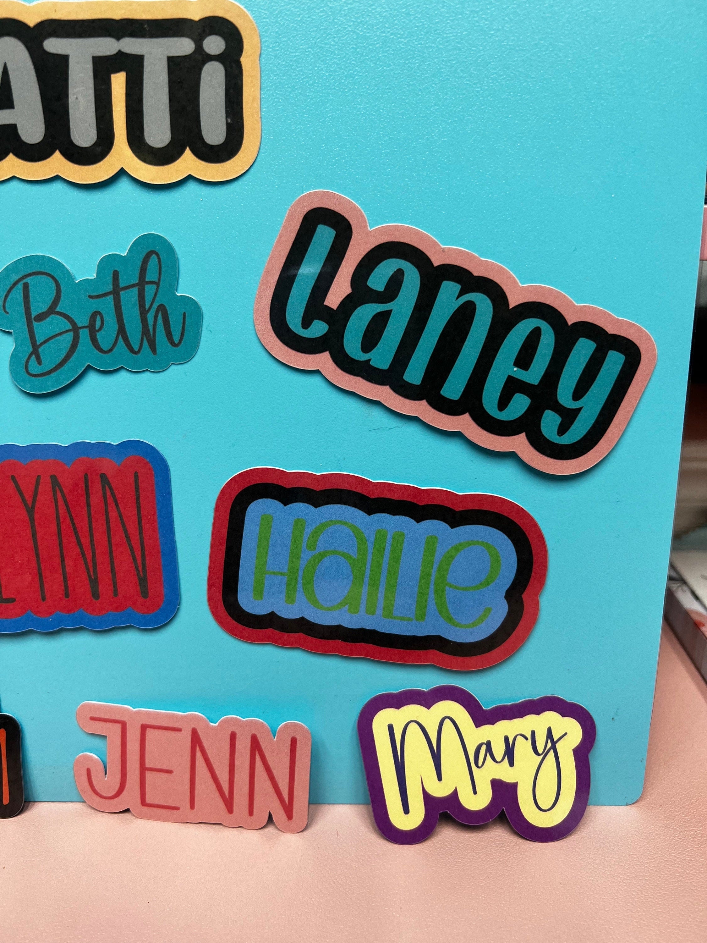 Custom Name Stickers. You Pick Color and Font. - Etsy