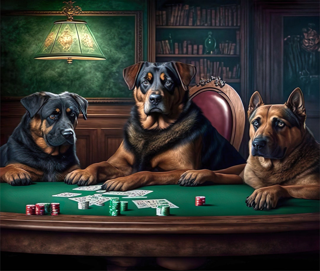 Dogs Play Poker Wall Art, Animals Digital Art, Print Design, Great Wall ...