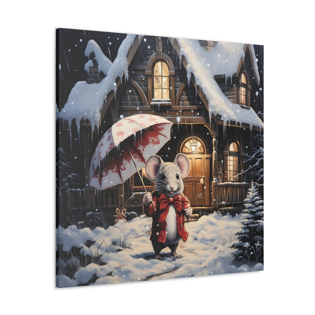 Christmas Mouse Wall Art Christmas Mouse Art Christmas - Etsy