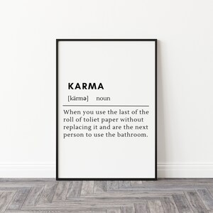 Karma Digital Download Wall Art Karma Definition Digital - Etsy