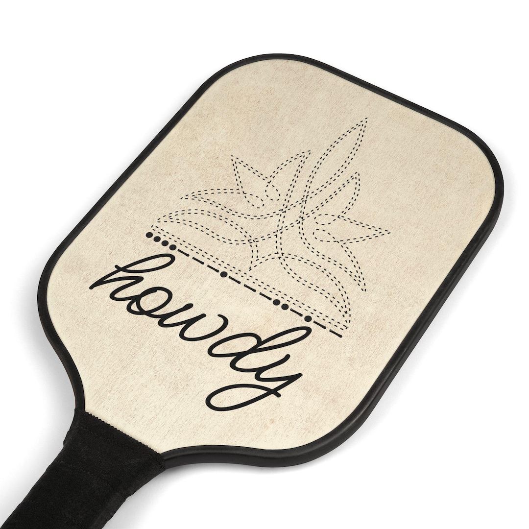 Western Howdy Pickleball Set With Decorative Boot Stitching, Morse Code ...
