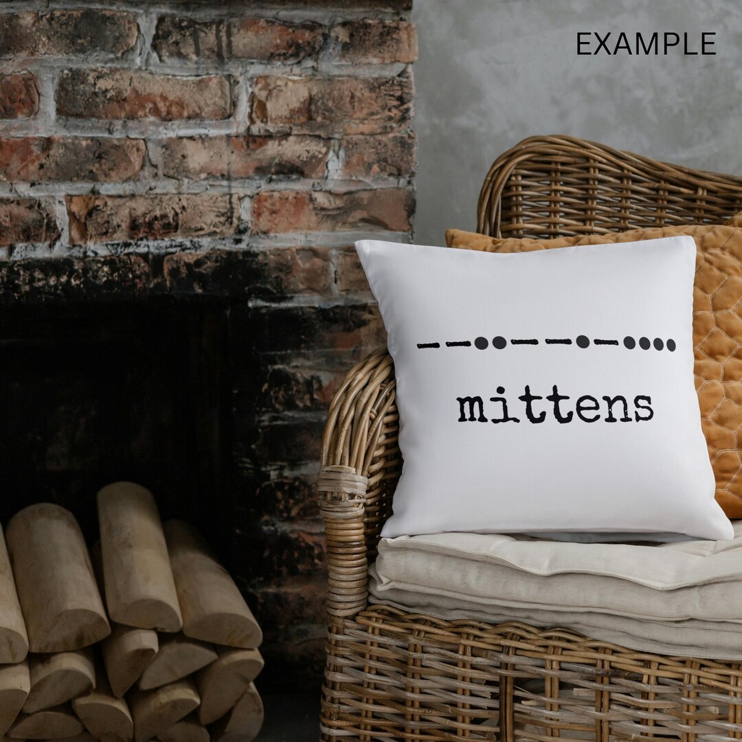 Mittens Winter Morse Code Design for Cabins, Home Decor, Apparel, Wall ...