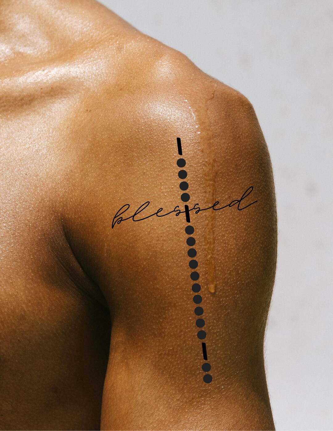 Blessed Tattoo Digital Morse Code Design for Back, Spine, Wrist, Ankle ...