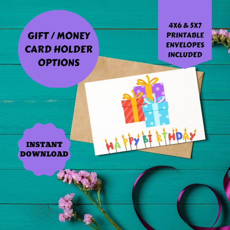 Happy Birthday Printable Card Birthday Presents Instant Download ...