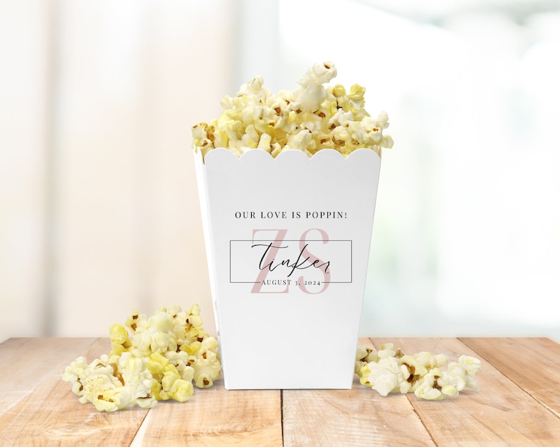 Personalized Popcorn Box Wedding Favor Custom Popcorn Favor - Etsy