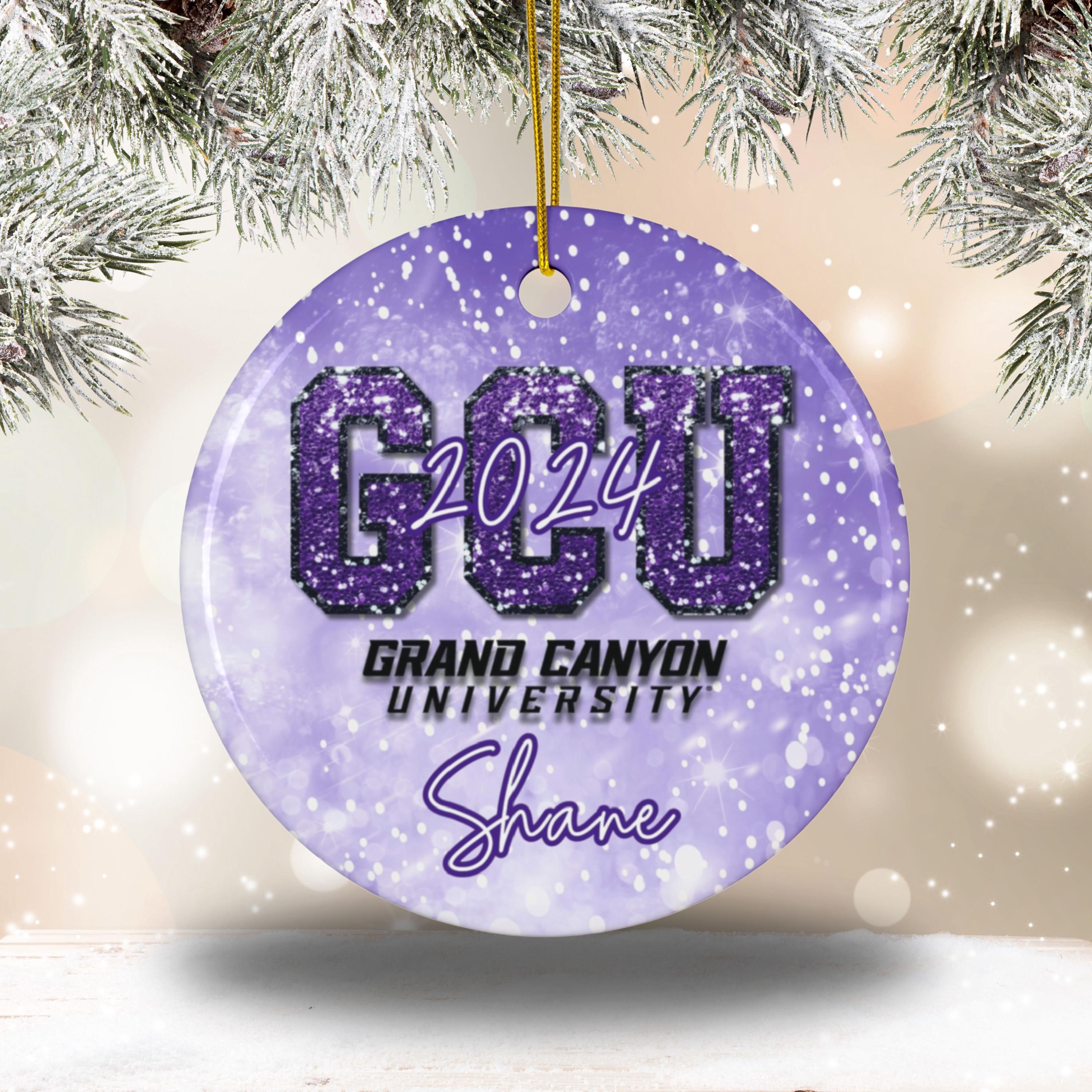 GCU Purple Bling Grand Canyon University Custom Ceramic Christmas ...
