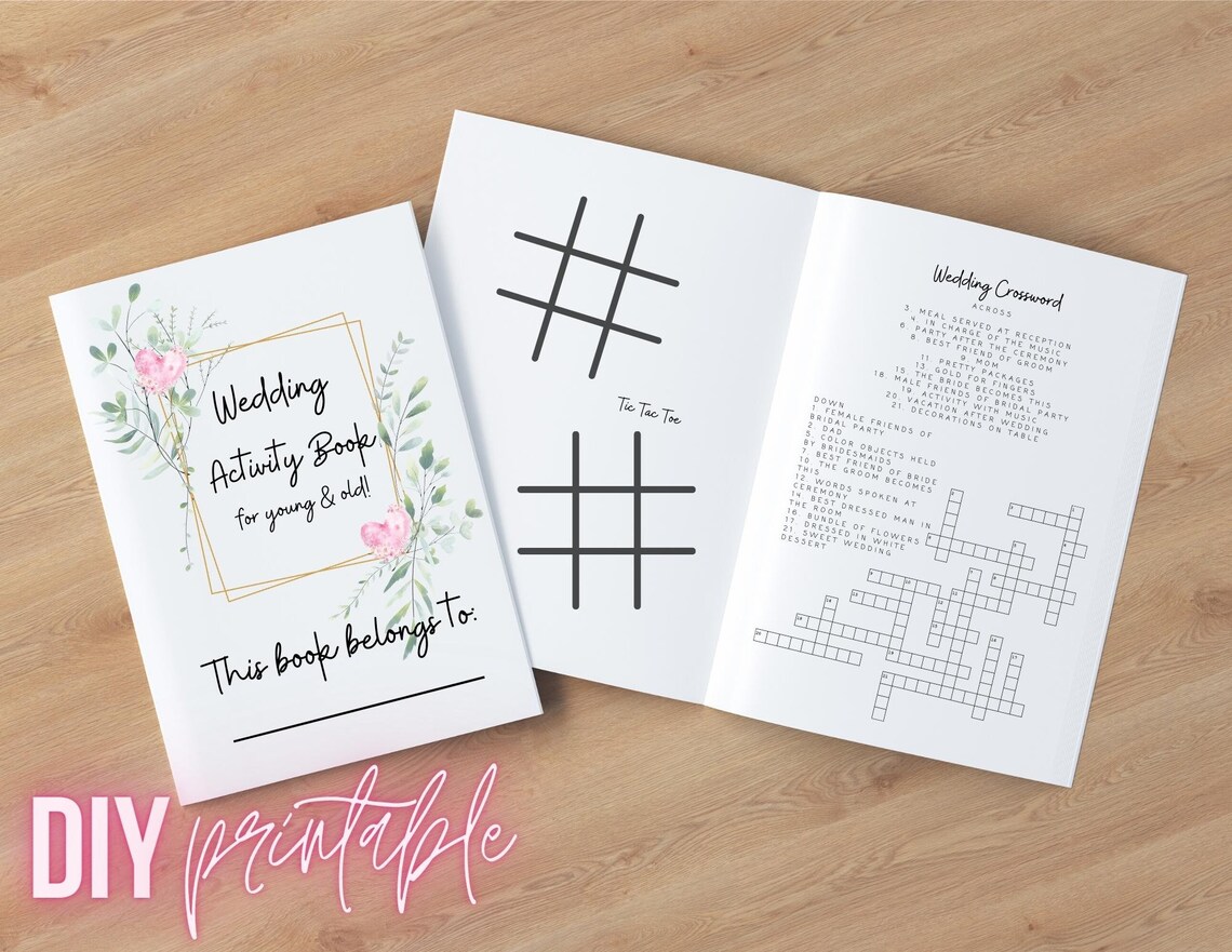 PRINTABLE Kids Wedding Activity Book Childrens Coloring Book - Etsy