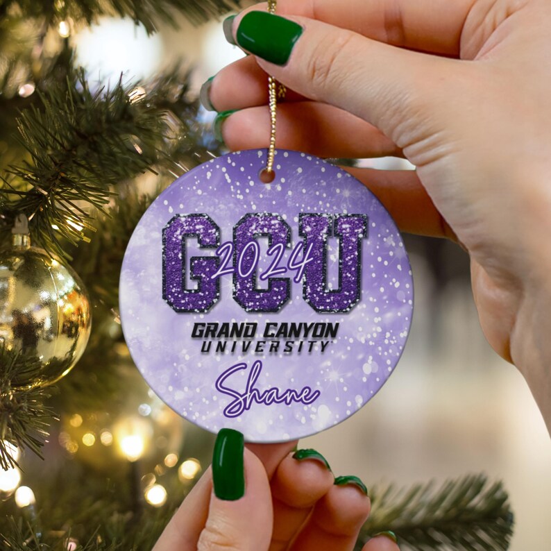 GCU Purple Bling Grand Canyon University Custom Ceramic Christmas ...