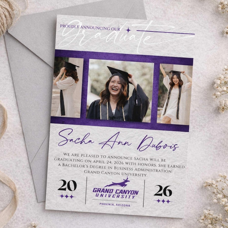 GCU College Graduation Announcement Digital Download DIY Invitation ...