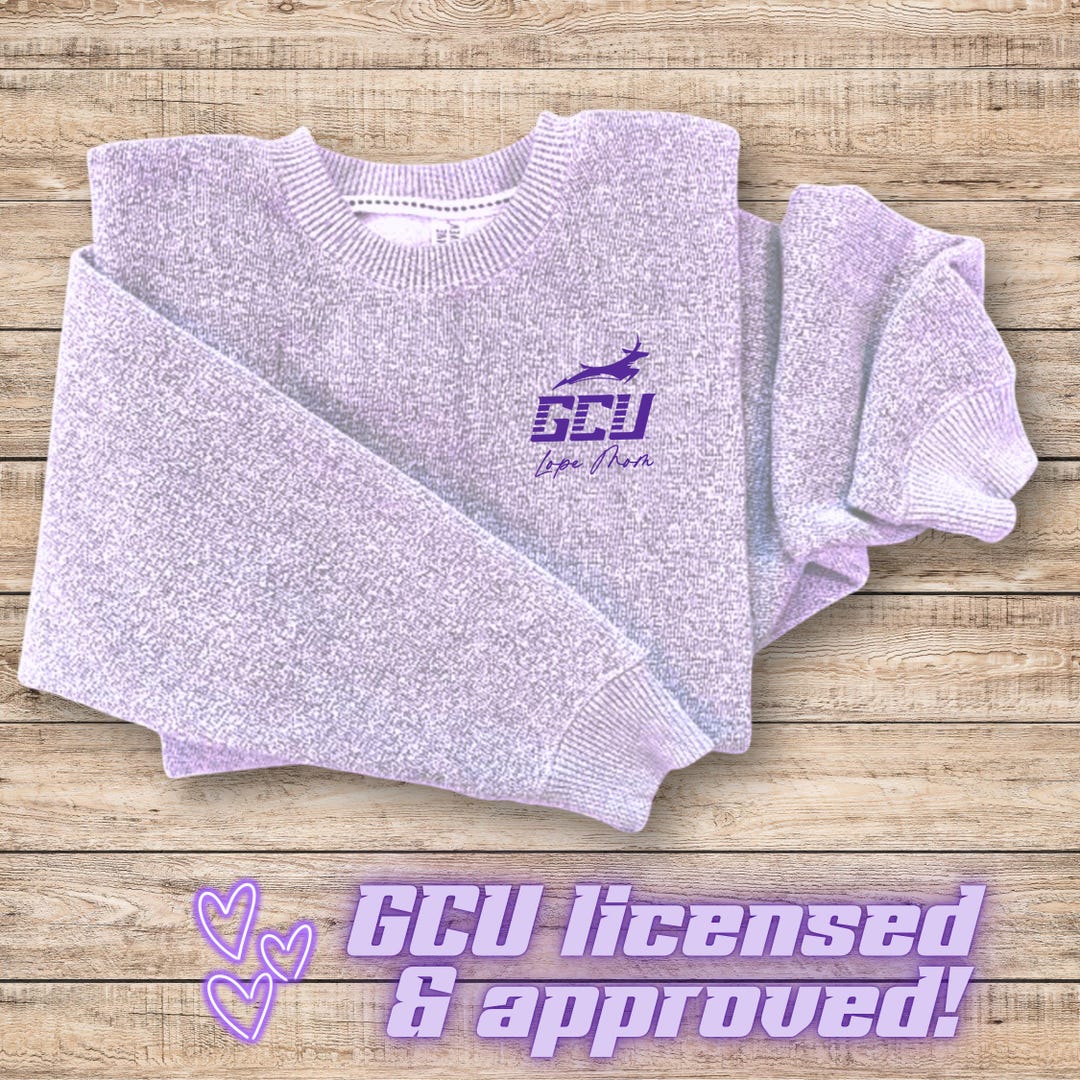 GCU Embroidered Knit Luxury Sweatshirt Unisex Grand Canyon University ...