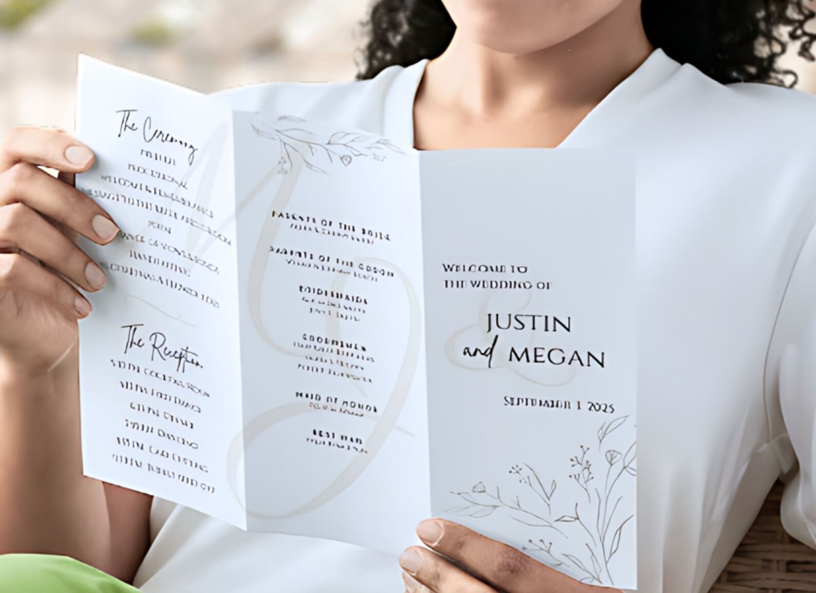 Digital Template Trifold Wedding Program Template With Wedding Seating ...