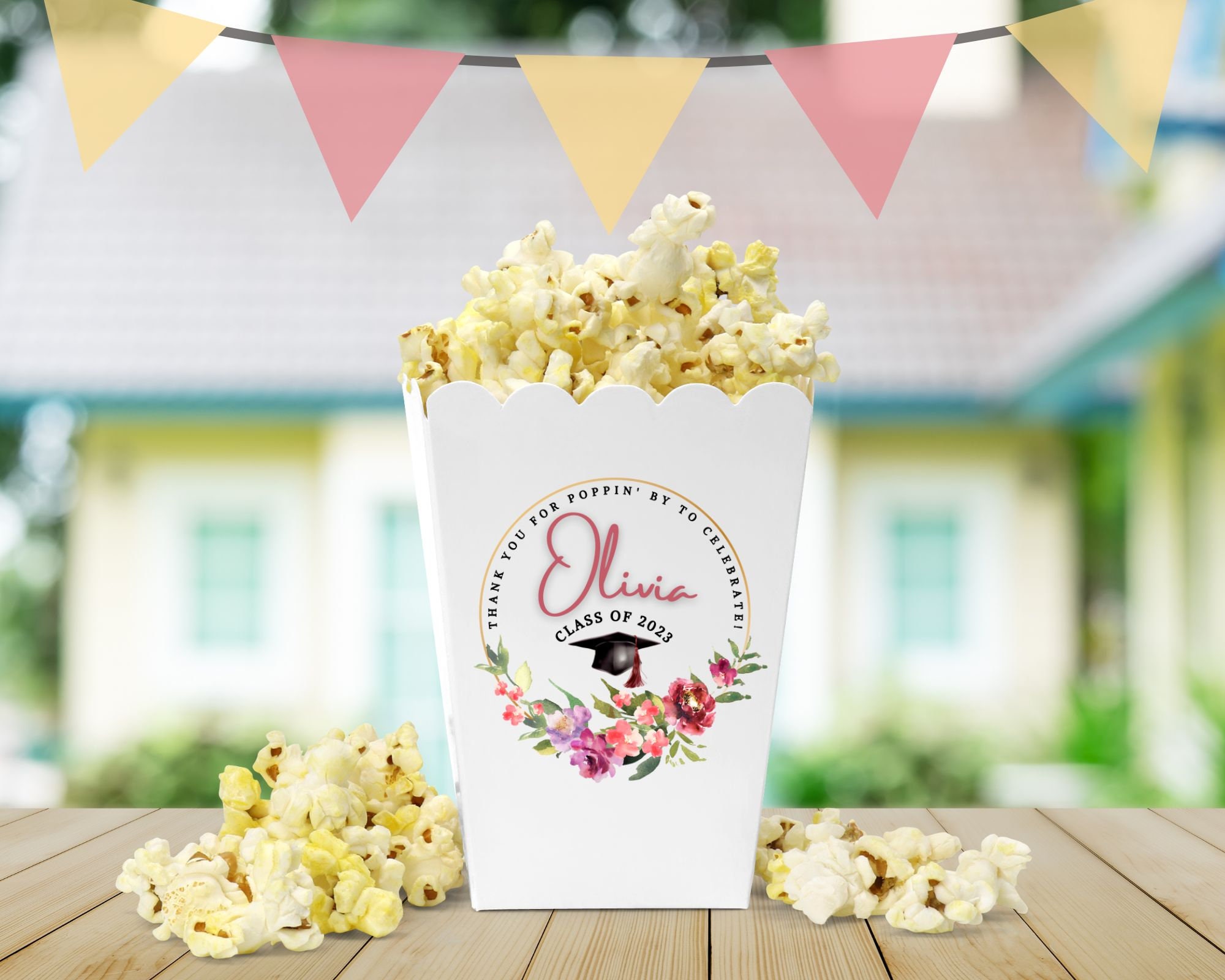 Personalized Popcorn Box Graduation Party Favor Custom Fun Grad Party ...