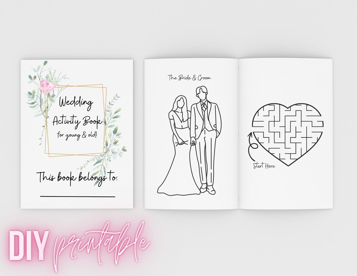 PRINTABLE Kids Wedding Activity Book Childrens Coloring Book - Etsy