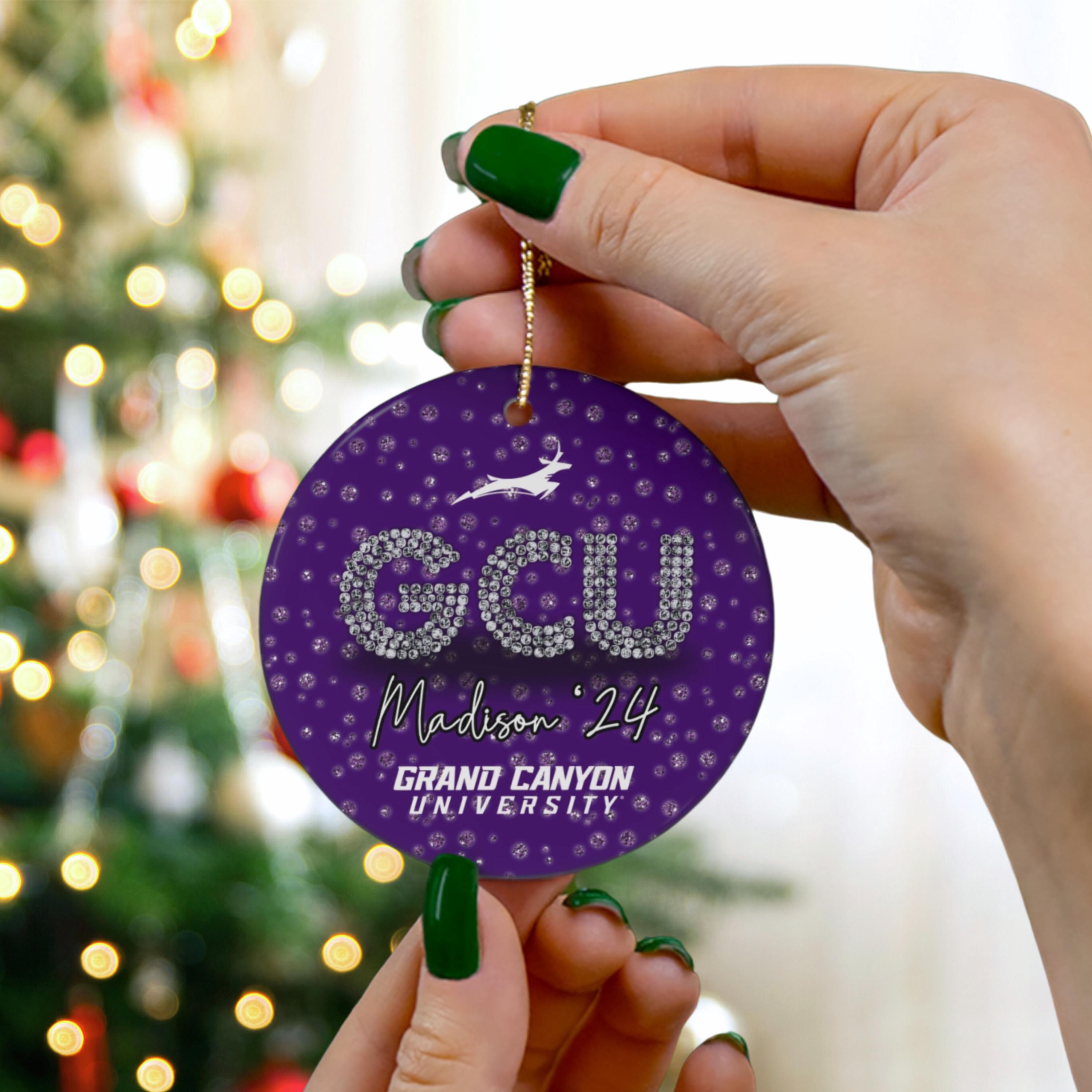 GCU Diamond Faux Bling Grand Canyon University Custom Ceramic Christmas ...