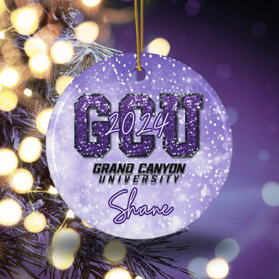 GCU Purple Bling Grand Canyon University Custom Ceramic Christmas ...