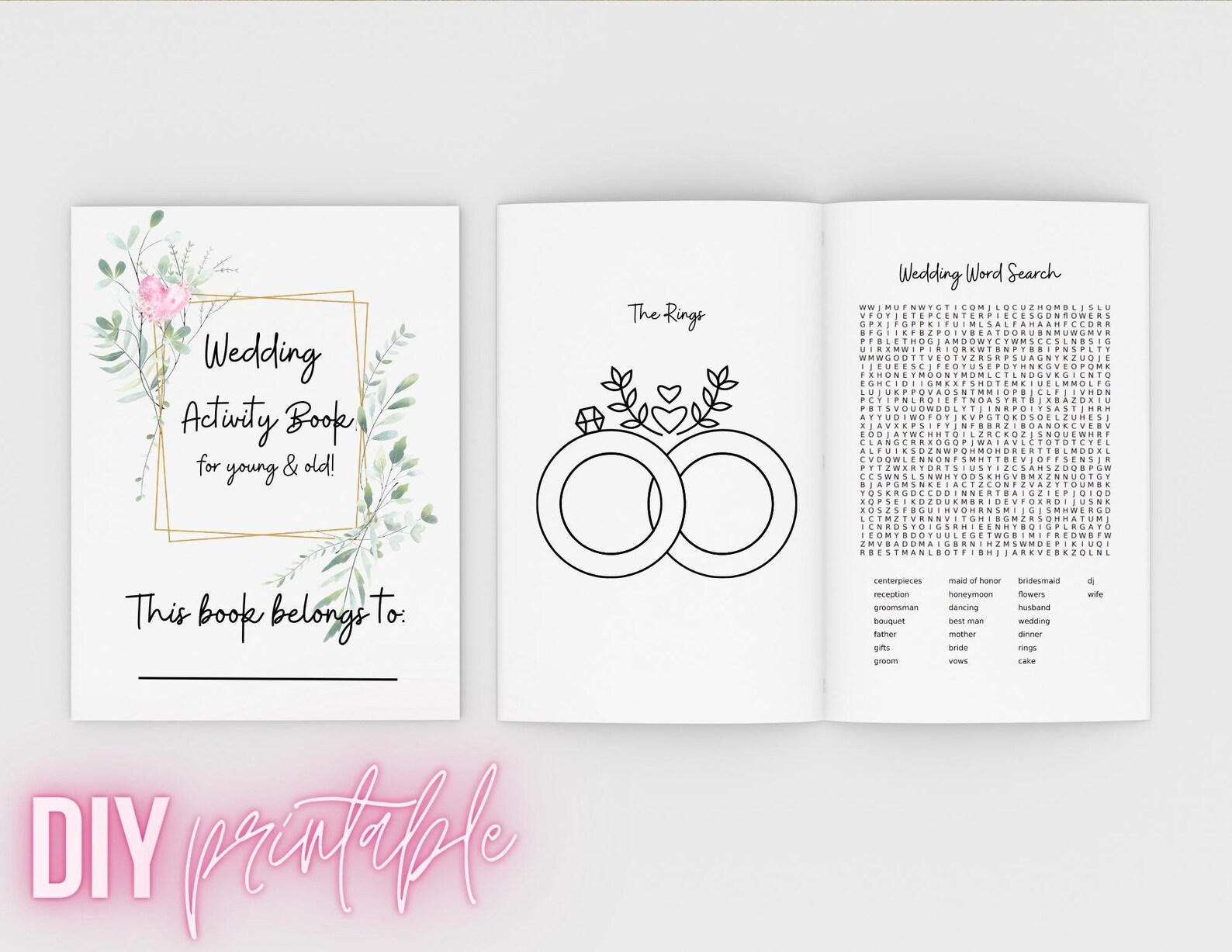 PRINTABLE Kids Wedding Activity Book Childrens Coloring Book - Etsy