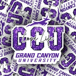 GCU Purple Glitter Sticker Grand Canyon University Lope Life Laptop ...