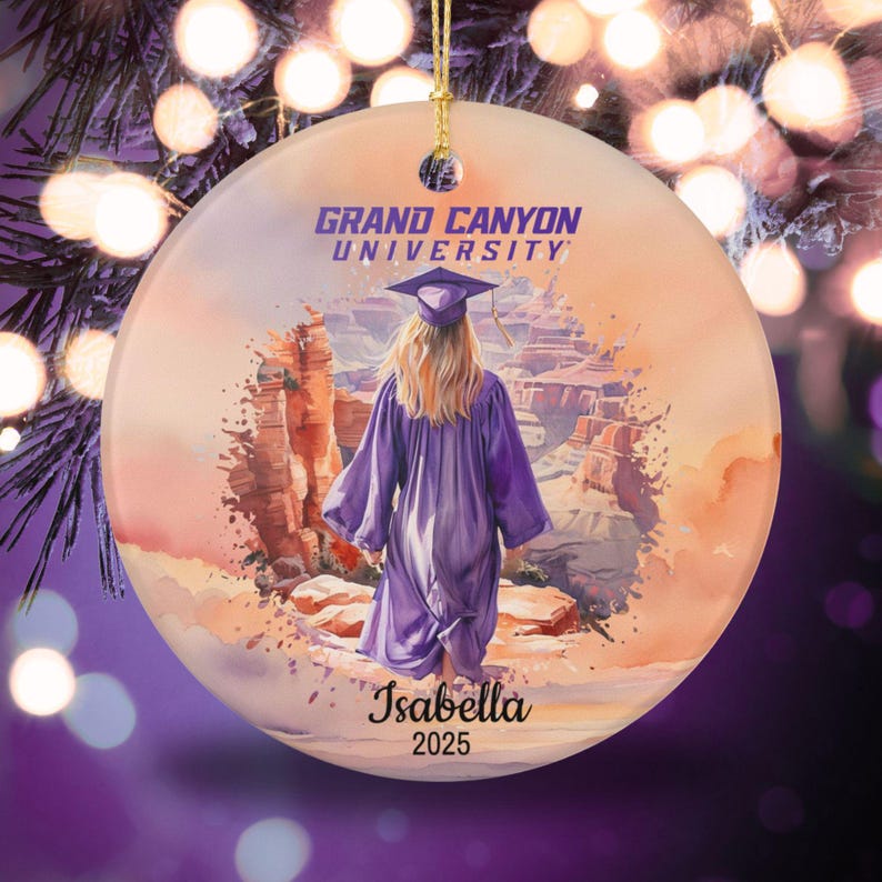 Personalized Watercolor GCU Graduation Christmas Ornament 2025 Grand ...