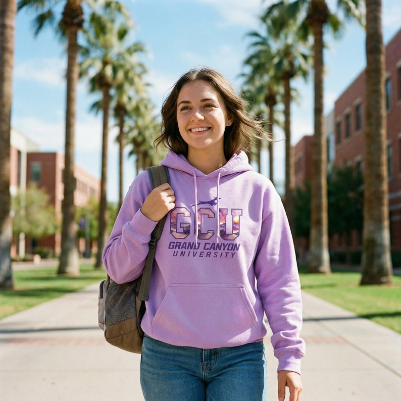 Hoodie Sweatshirt GCU Watercolor Varsity Lettering Grand Canyon ...