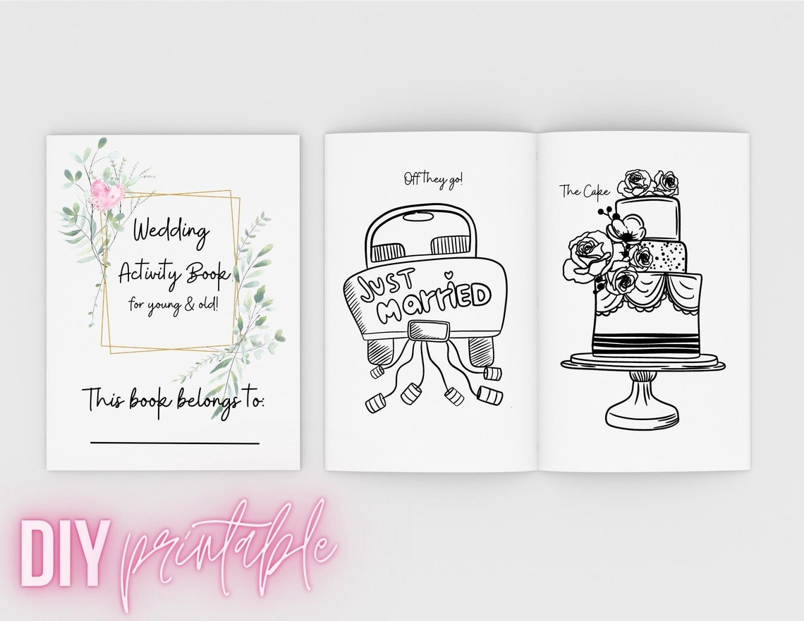 PRINTABLE Kids Wedding Activity Book Childrens Coloring Book - Etsy