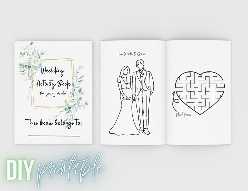 PRINTABLE Kids Wedding Activity Book Childrens Coloring Book - Etsy