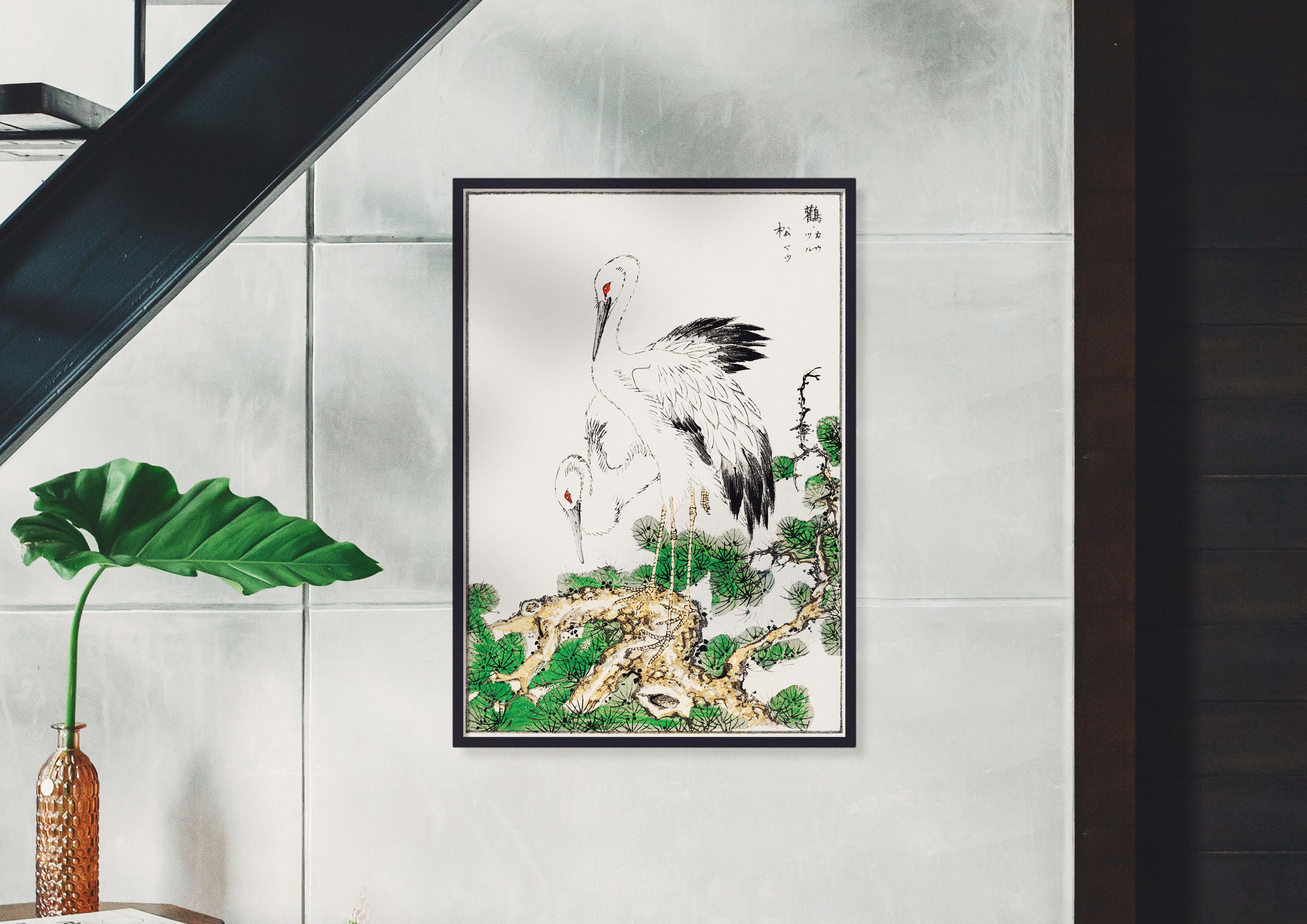 Digital Japanese Stork Print Japanese Bird Print Stork - Etsy