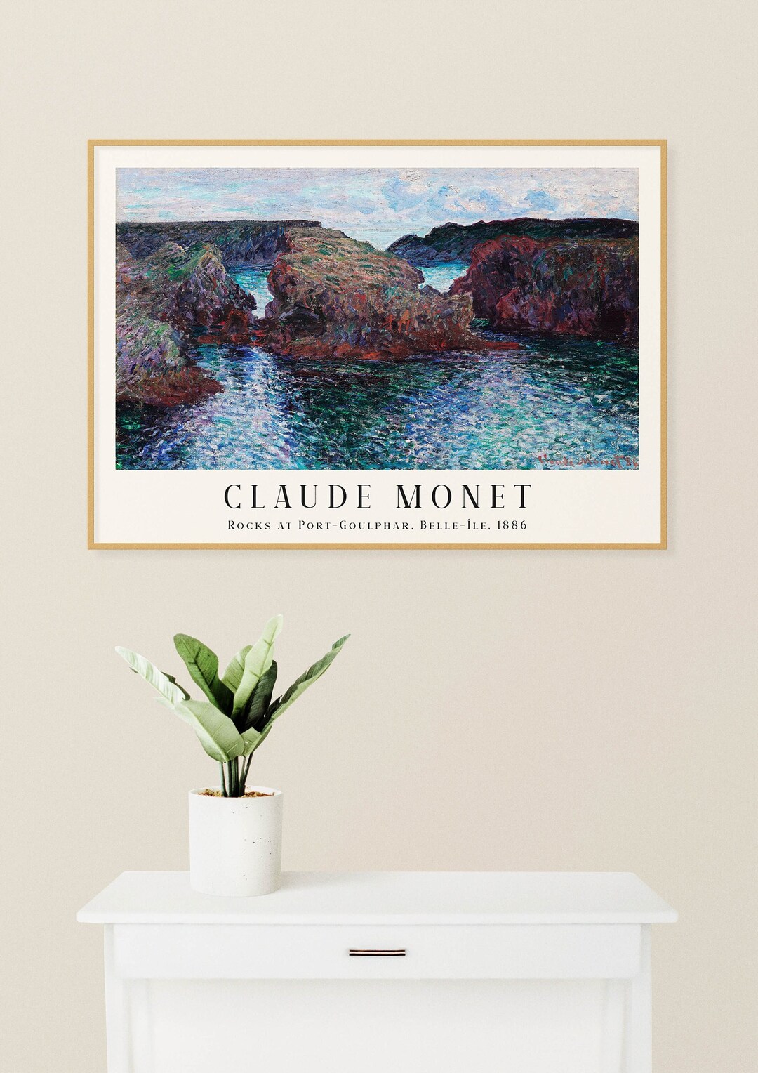 Claude Monet Printable Art - Rocks at Port-goulphar, Seascape Print ...