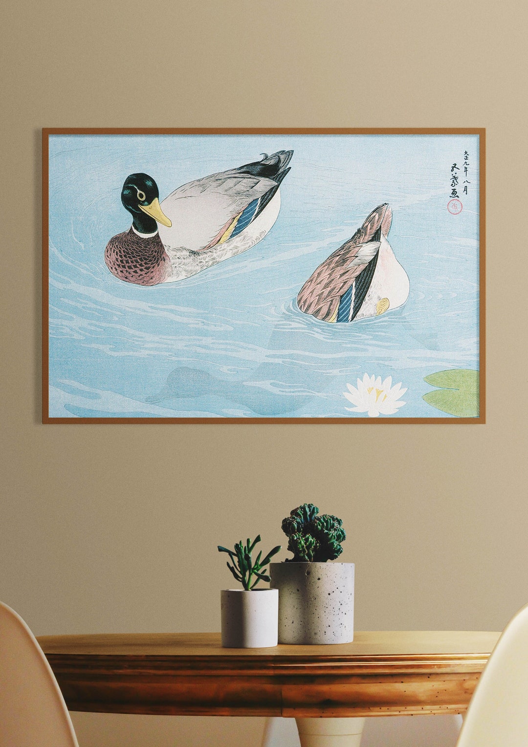 Digital Japanese Duck Print Vintage Duck Decor, Duck Poster, Japanese ...