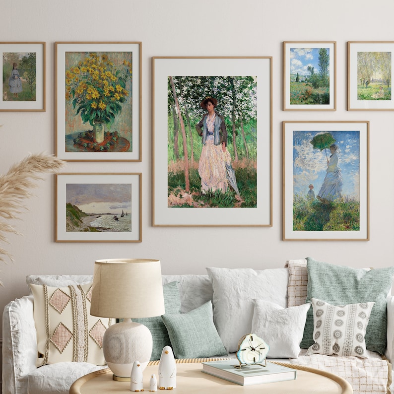 Monet Set of 7 Prints Monet Wall Art, Eclectic Gallery Wall Set, Claude ...