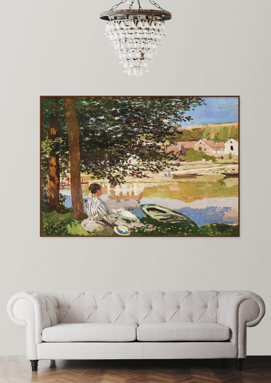Claude Monet Printable Art - on the Bank of the Seine, Landscape Print ...